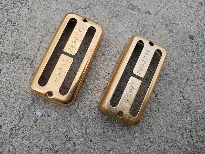 Vintage 1950's-1960's Gretsch Gold Filtertron Pickup Covers - | Reverb