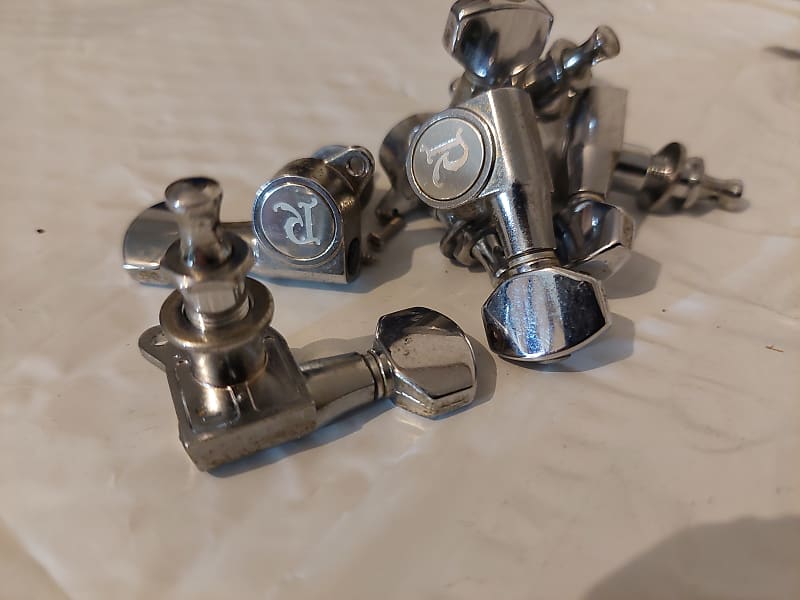 Vintage BC Rich R Logo Schaller Tuners 1980s Chrome 6 in line | Reverb