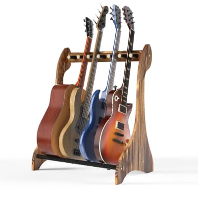Wooden Guitar Rack made of genuine Ash wood holds up to 6 | Reverb
