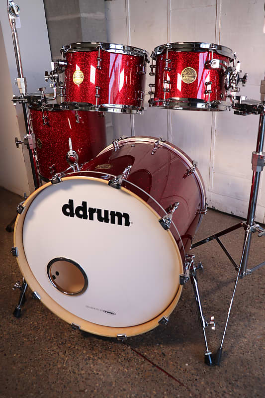 DDrum Dios 4pc Maple Drum Kit Set 20/10/12/14" Red Glitter | Reverb
