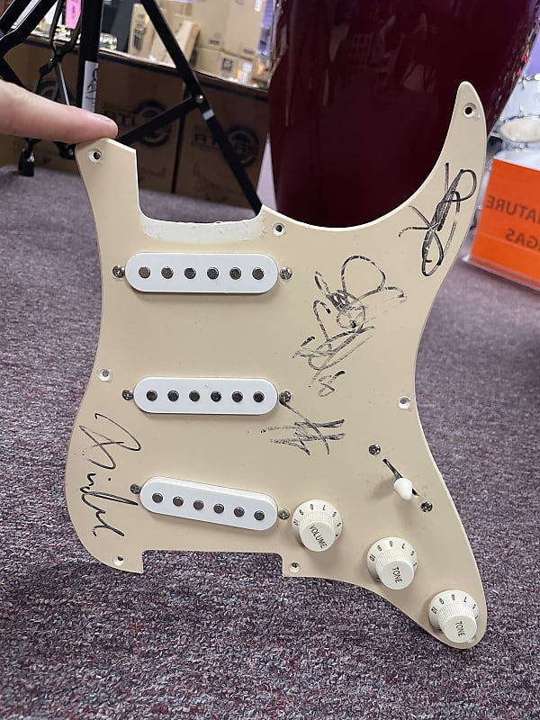 Squier by Fender Stratocaster Loaded Pickguard Autographed by | Reverb