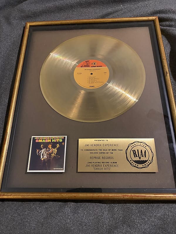 Jimi Hendrix Smash Hits RIAA Gold Record Award | Reverb