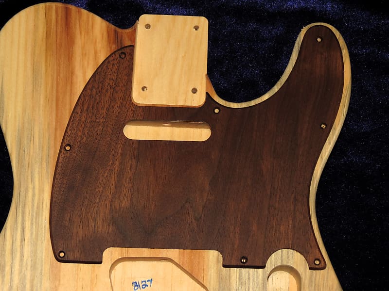 Black Walnut Telecaster Style Solid Wood Pickguard Standard | Reverb