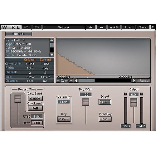 Waves IR-L Convolution Reverb - Stereo Reverb Plug-In | Reverb Canada