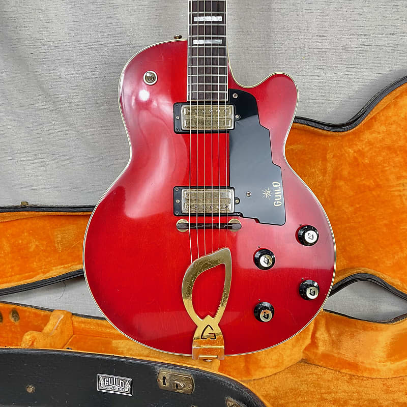 Guild M-75 Aristocrat Bluesbird 1968 - Cherry Red Starfire | Reverb