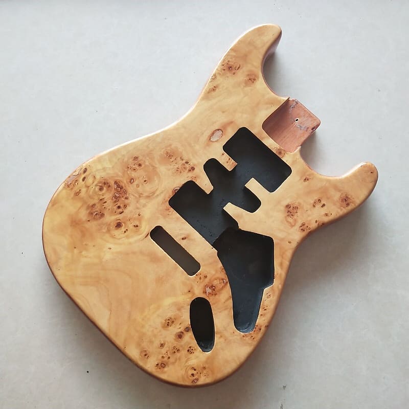 Mahogany Wood Strat Style Guitar Body with Quilted Maple | Reverb