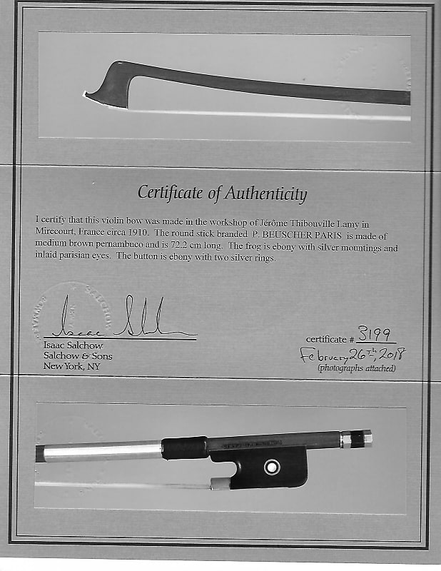 French JTL violin bow stamped P.Beuscher a Paris, | Reverb