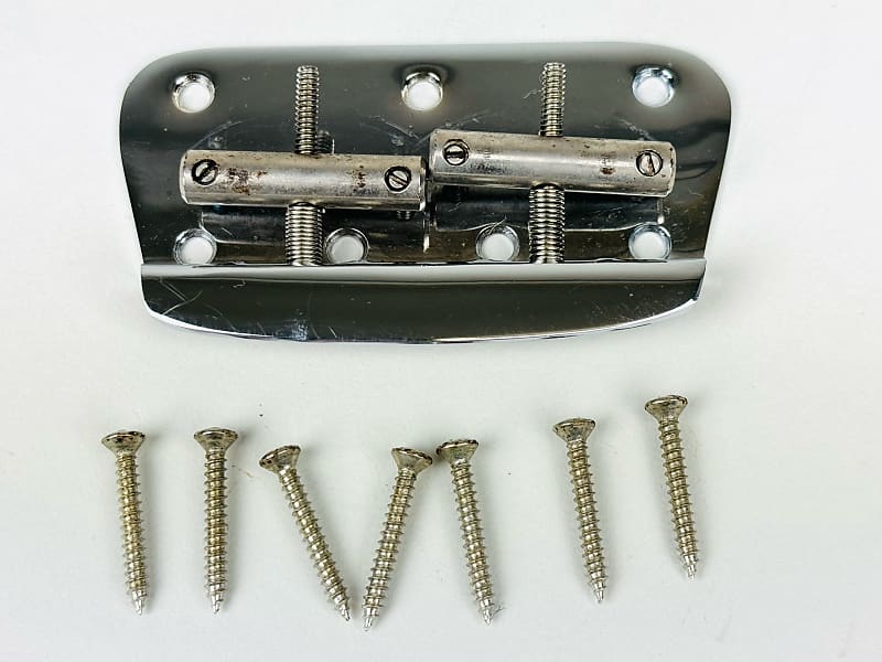 Fender Musicmaster Bass Bridge w/Screws 1978 - Chrome | Reverb