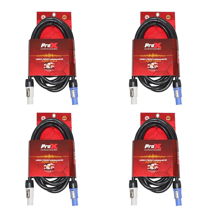 4 ProX PowerCon Cables 12 AWG 10 ft High Performance A Blue | Reverb