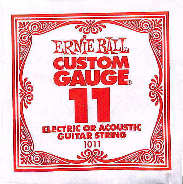 Six (6) - .011 Plain - Ernie Ball - Custom Gauge Electric / | Reverb