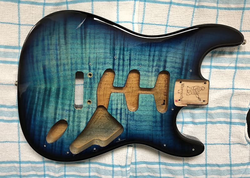 Warmoth Strat Body, Chambered Flame Maple/Alder Body | Reverb