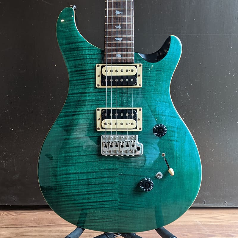 PRS SE Custom 24, Emerald Green Flametop w/ Gig Bag, Used | Reverb