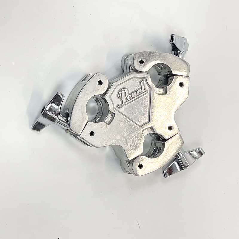 Pearl AX35 3 Hole Adapter Clamp 1990s - Brushed Chrome | Reverb