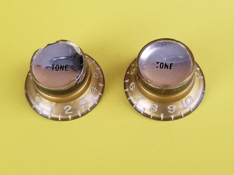 1960s Gibson Reflector Tone Knobs - Set of 2 | Reverb