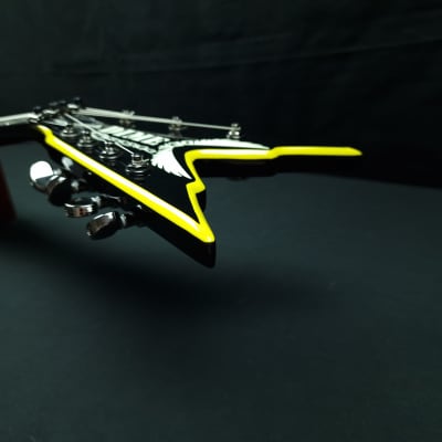 Dean Dime Razorback 7 Classic Black with Yellow Bevels 2007 | Reverb