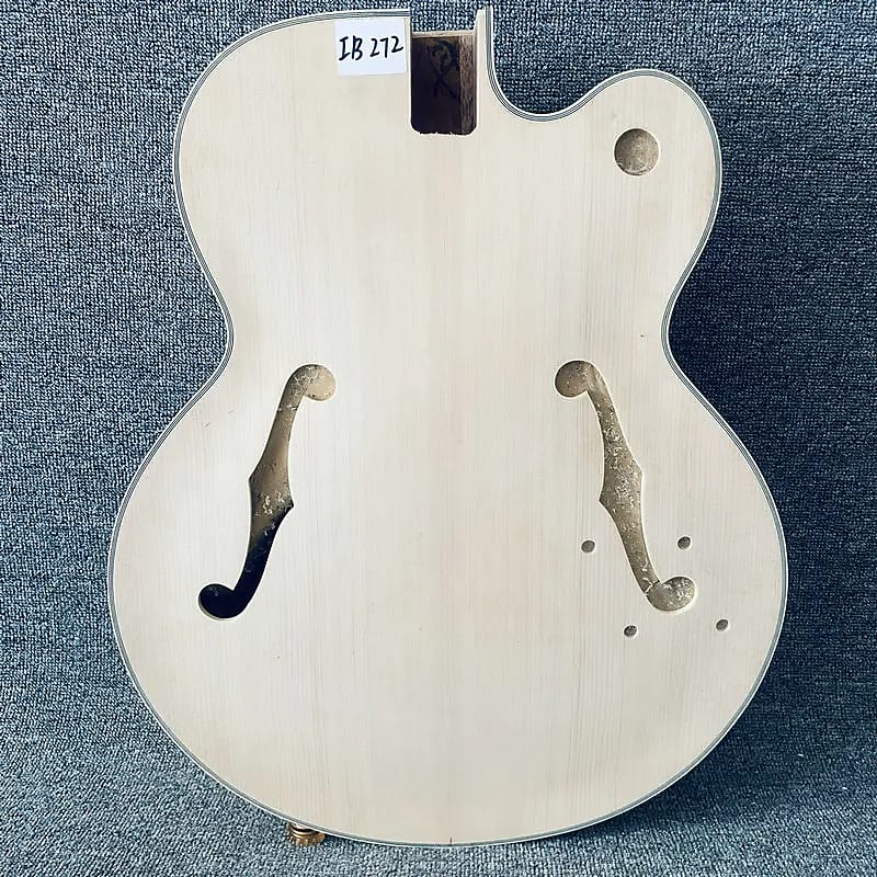 Unfinished Maple Full Hollow Body Jazz Guitar DIY Project | Reverb