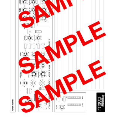 Minimoog Model D - Beautifully Illustrated Blank Patch Sheet | Reverb