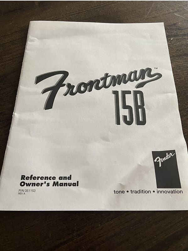 Fender Fender Frontman 15B Reference and Owner’s Manual | Reverb