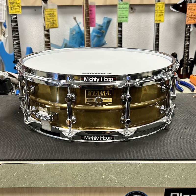 Tama PM325 5x14 Power Metal Brass Snare with Mighty Hoops, | Reverb