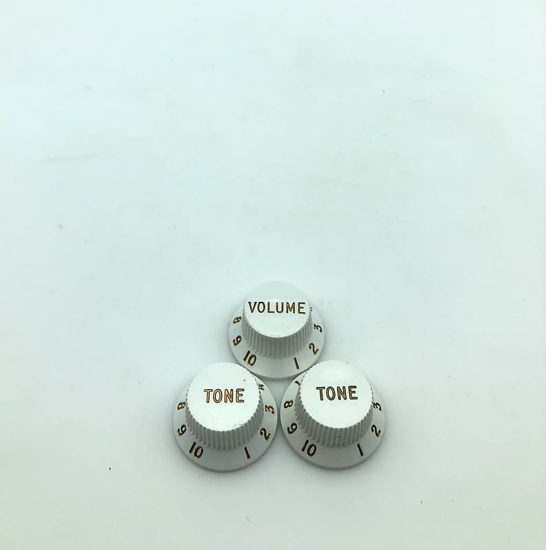 Fender 3-Spoke Stratocaster Knobs Set - White | Reverb