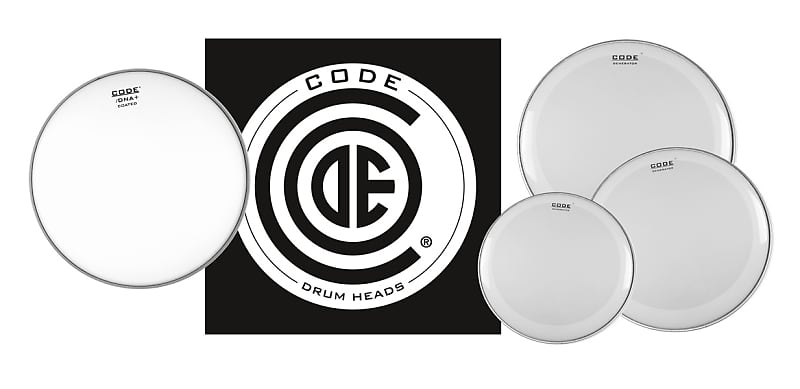 CODE Drumheads Generator Clear Set Fusion | Reverb