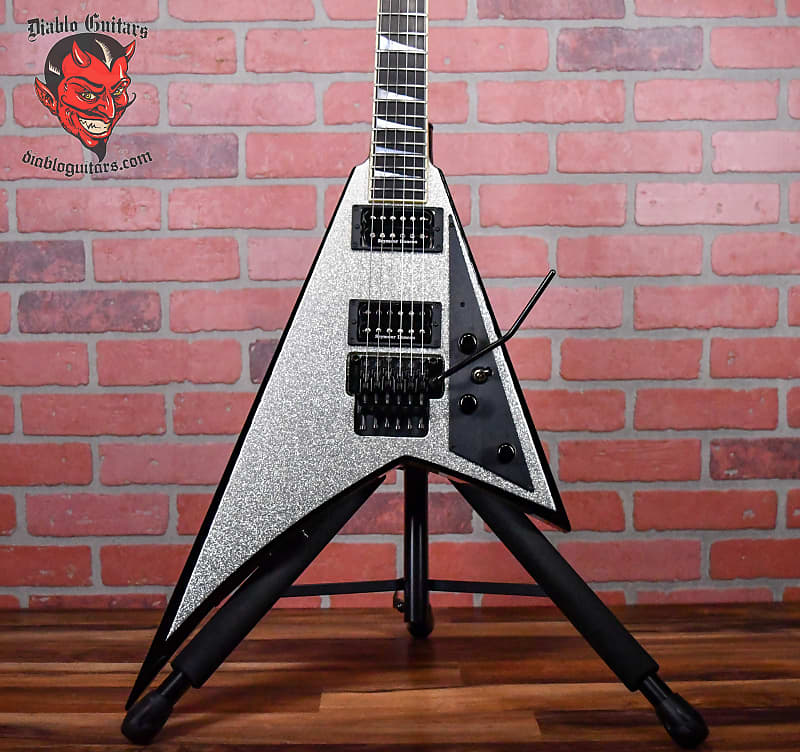 Jackson USA Custom Shop RR1 Rhoads Silver Sparkle Black | Reverb