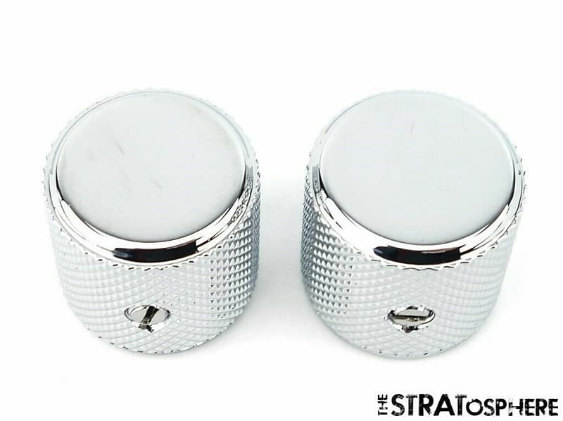 2 Fender Deluxe Thinline Tele Chrome GUITAR CONTROL KNOBS | Reverb