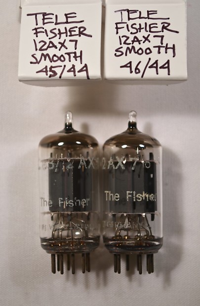 Matched Pair Telefunken 12AX7 ECC83 "Fisher" Smooth Plate | Reverb