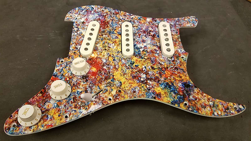 Strat SSS multicolor loaded pickguard - prewired w/pure tone | Reverb