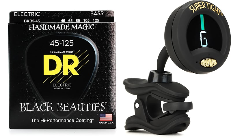 DR Strings BKB5-45 Black Beauties Coated Steel Bass Guitar | Reverb