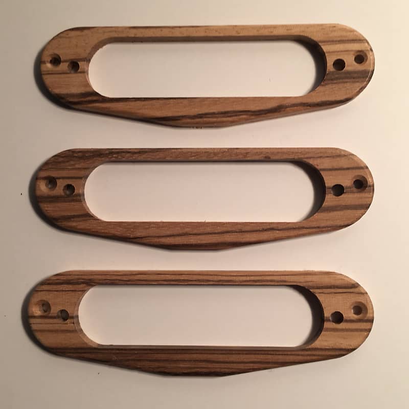 Guilford Zebrawood Set of 3 Single Coil Pickup Rings Natural | Reverb