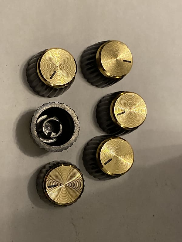 Genuine Marshall 6 Push On Amp Knobs Haze DSL 2009 Brown Gold | Reverb