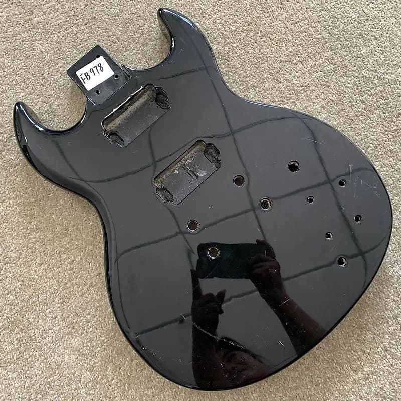 Glossy Black HH Guitar Body DIY Project | Reverb