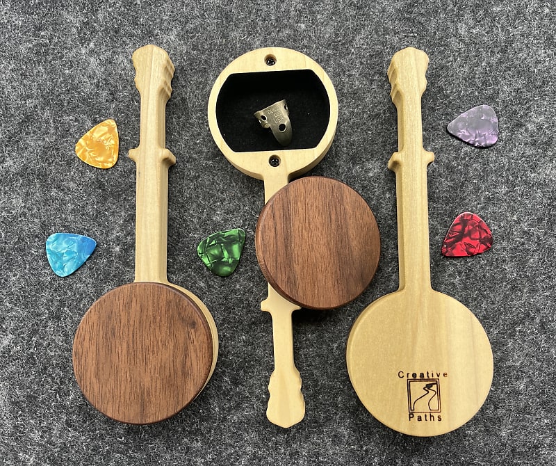 Wooden Banjo Pick Box, Large | Reverb