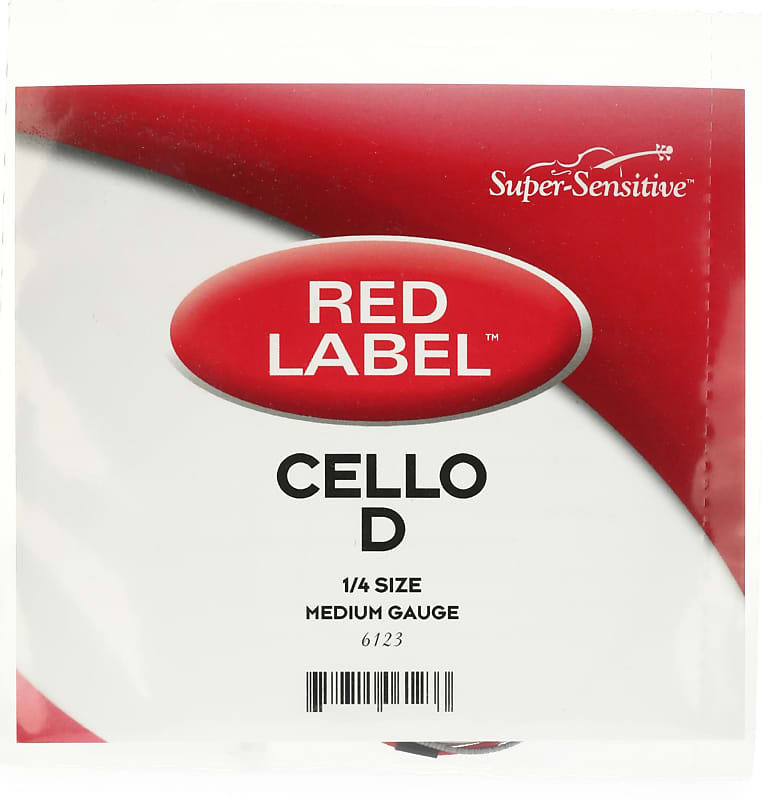 Super-Sensitive 6123 Red Label Cello D String - 1/4 Size | Reverb