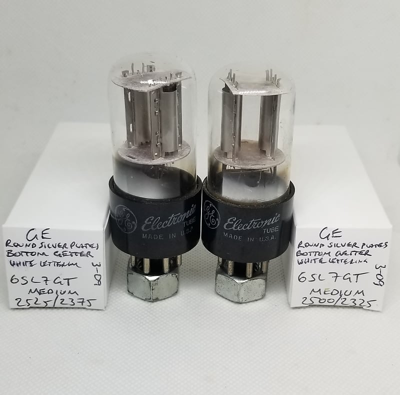 GE 6SL7GT Silver Plate, Well Matched (7.9%) Pair NOS 6SL7 | Reverb