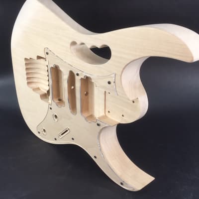 Unfinished 6 string Basswood guitar body, rear route, HSH, | Reverb
