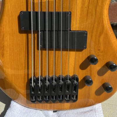 L'Dressy 7-string fretless bass. Mid-2000s - Honey | Reverb