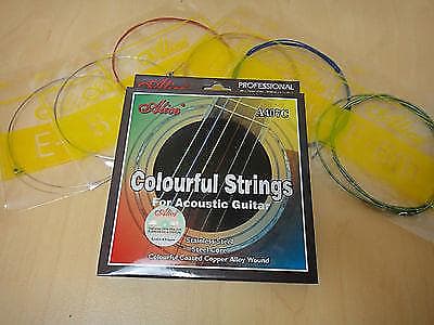 Alice A407C Colorful Acoustic Guitar Strings - Multi-Colored | Reverb
