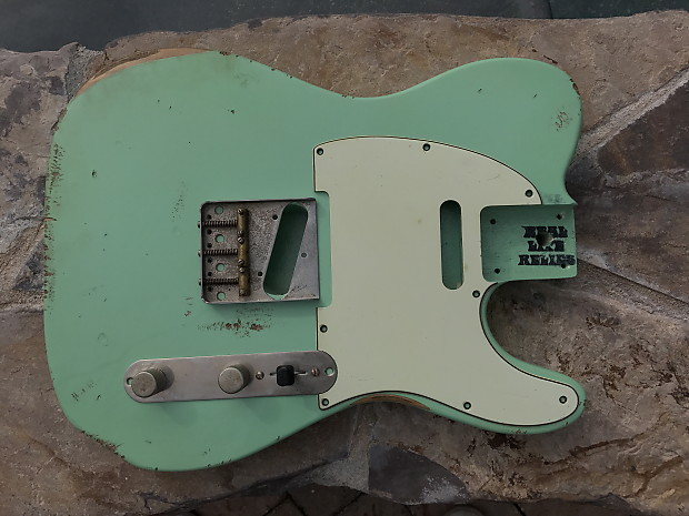Real Life Relics Tele Telecaster Body Aged Surf Green | Reverb Canada