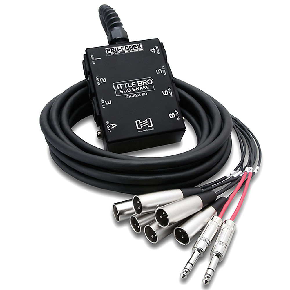 Hosa SH-6X2-20 Little Bro' 6x2 XLR Sub Snake with TRS Returns | Reverb