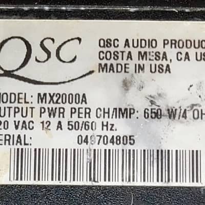 QSC MX2000a power amplifier | Reverb
