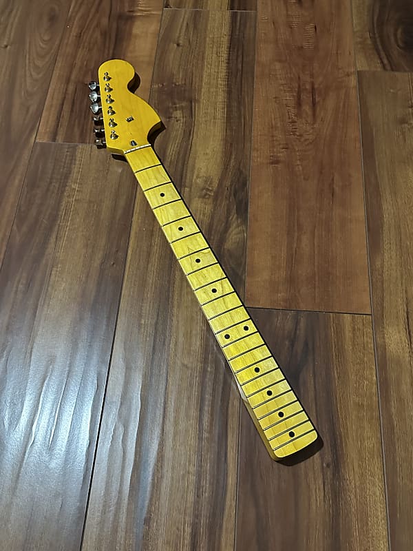 Allparts Maple Stratocaster Neck in Nitro - Loaded Neck with | Reverb