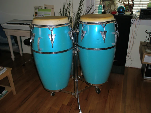 Latin Percussion Congas 1970 Aqua Blue | Reverb