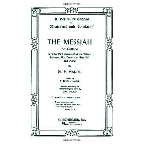 The Messiah: An Oratorio Complete Vocal Score George Frideric | Reverb