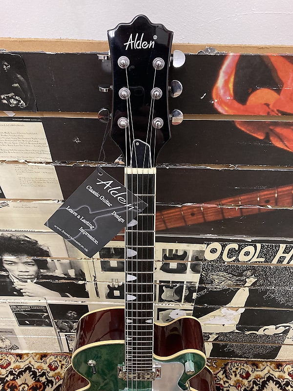 Alden AD Western Star Semi Acoustic Guitar Green Sparkle Jazz | Reverb