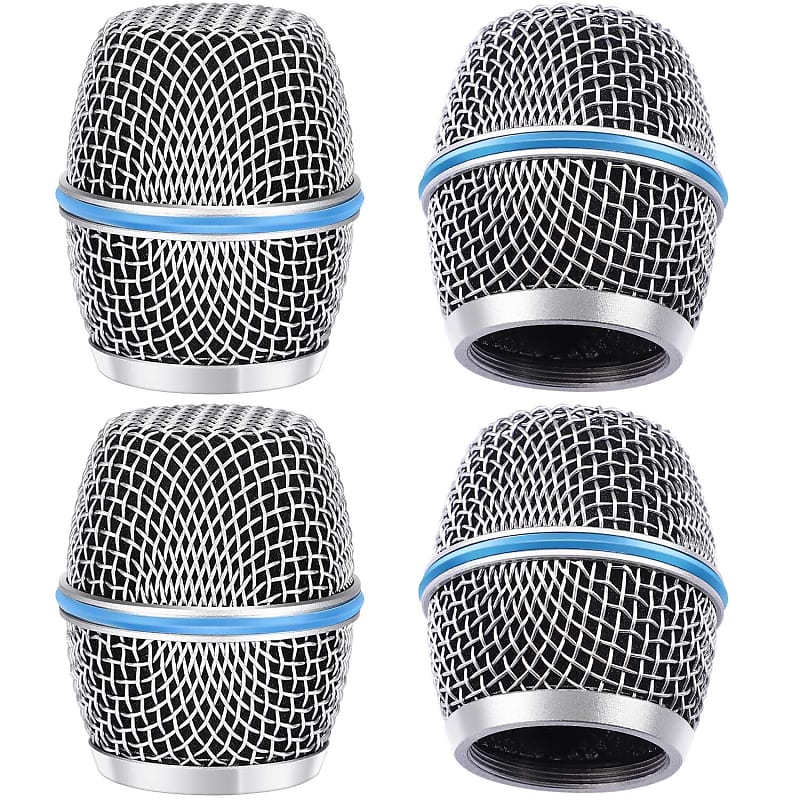 4Pcs Silver Metal Windscreen Heads, Microphone Ball Head Mesh | Reverb