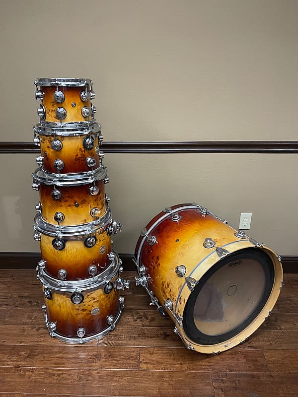 DW Collector's Series Drum Set Mapa Burl over Burt Toast | Reverb