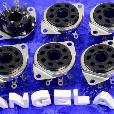 Six 8 Pin Top Chassis Mount Tube Sockets For Old Fender Amps | Reverb