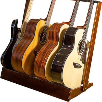 Multiple Guitar Stand 5 Holders Wooden Guitar Stands Floor | Reverb